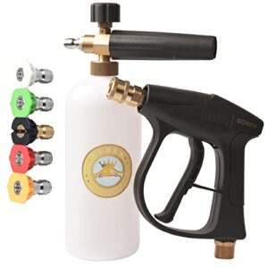 gdhxw x-999 high pressure wash gun snow foam lance foam cannon foam blaster with m22-14mm thread 5 pressure washer nozzles