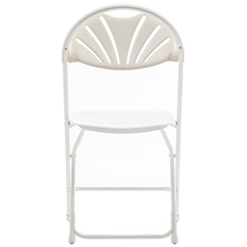 BTEXPERT White Plastic Folding Steel Frame Commercial High Capacity Event Chair Lightweight Wedding Party Set of 2