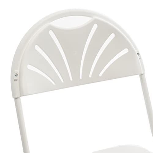 BTEXPERT White Plastic Folding Steel Frame Commercial High Capacity Event Chair Lightweight Wedding Party Set of 2