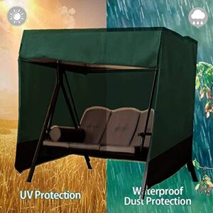 Swing Cover 3 Seater Outdoor Swing Covers for Outdoor Furniture Patio Swing Cover Durable Hammock Outdoor Swing Glider Cover 87x49x67 inches All Weather Protection (Green)