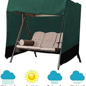 Swing Cover 3 Seater Outdoor Swing Covers for Outdoor Furniture Patio Swing Cover Durable Hammock Outdoor Swing Glider Cover 87x49x67 inches All Weather Protection (Green)