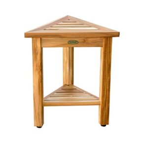 ecodecors ed977 flexi corner shower stool, natural