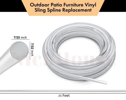 25' Foot .22 Vinyl Sling Spline Outdoor Patio Pool Furniture Repair or Replacement Awning Cord for Sling Chair