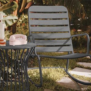 novogratz 88065chc1e poolside gossip collection, roberta outdoor/indoor rocking chair, charcoal patio rocker