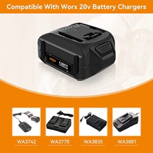 VANON 20V 4.0Ah Replacement for Worx 20V Battery WA3520 MAX Lithium ion WG151s WG155s WG251s WG540s WG890 WG891,2Pack