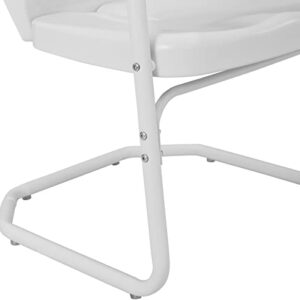 Crosley Furniture CO1031-WH Ridgeland Retro Metal Chair, White Gloss, Set of 2