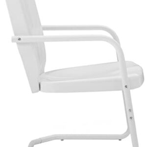 Crosley Furniture CO1031-WH Ridgeland Retro Metal Chair, White Gloss, Set of 2