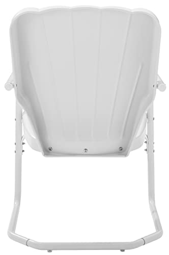 Crosley Furniture CO1031-WH Ridgeland Retro Metal Chair, White Gloss, Set of 2