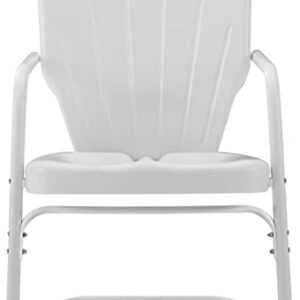 Crosley Furniture CO1031-WH Ridgeland Retro Metal Chair, White Gloss, Set of 2