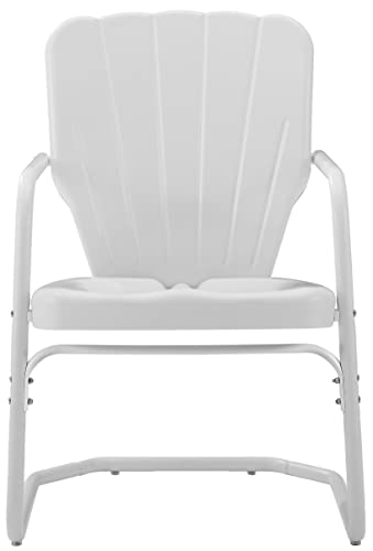 Crosley Furniture CO1031-WH Ridgeland Retro Metal Chair, White Gloss, Set of 2