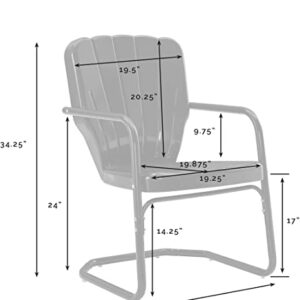 Crosley Furniture CO1031-WH Ridgeland Retro Metal Chair, White Gloss, Set of 2