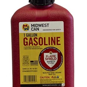 Quick-Flow Spout Midwest Can 1210 Auto Shut Off Gasoline Can - 1 Gallon