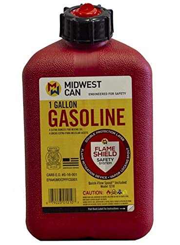 Quick-Flow Spout Midwest Can 1210 Auto Shut Off Gasoline Can - 1 Gallon