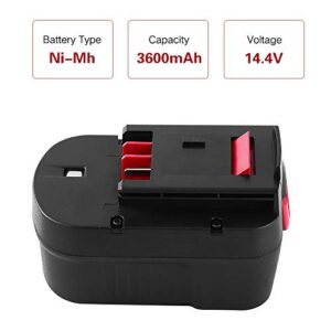 3.6Ah Mi-Mh Replacement Battery Compatible with Black and Decker 14.4V Battery HPB14 Firestorm 499936-34 499936-35 FSB14 A14 BD1444L HPD14K-2 CP14KB HP146F2 Cordless Power Tools Batteries