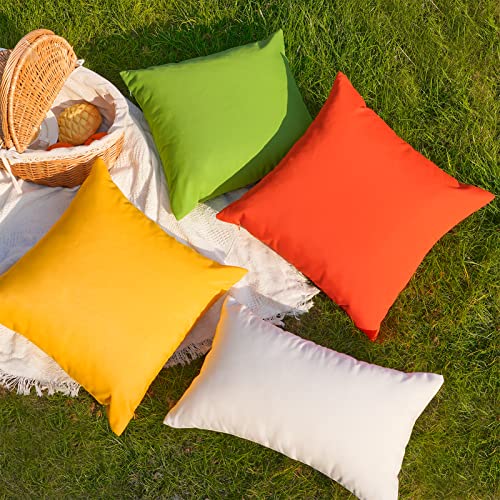 Topfinel Outdoor Anti-Fade Throw Pillow Covers for Patio Furniture Decorative Water Resistant Couch Pillows Covers 18 X 18 for Garden, Porch, Set of 2, Orange