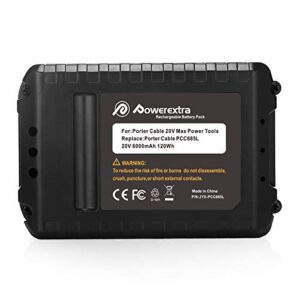 Powerextra 2 Pack 6.0Ah 20 MAX Lithium Replacement Battery for Porter Cable PCC685L PCC680L