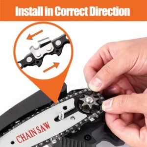 6 Inch Mini Chainsaw Chain Replacement, 4 Pcs Chains for Cordless Electric Portable Chainsaw, Durable Carbon Steel Saw Chains for Pruning Shears and Wood Cutting