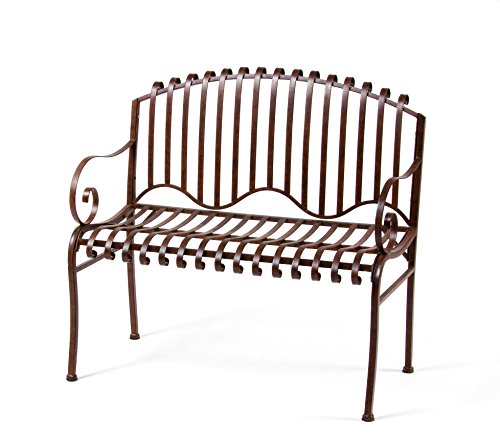 Deer Park Ironworks 020034 Be116 Solera Bench, 38" L X 21" D X 36" H, Natural Patina Powdercoat