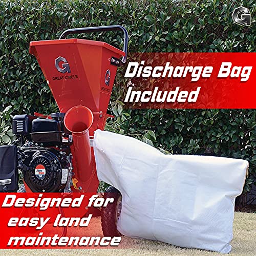 GreatCircleUSA Wood Chipper Shredder Mulcher Heavy Duty Gas Powered 3 in 1 Multi-Function 3" Inch Max Wood Diameter Capacity EPA/CARB Certified Aids in Fire Prevention - Building a Firebreak