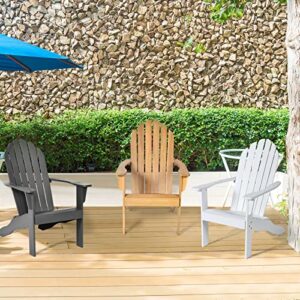 Tangkula Adirondack Chair, Acacia Wood Adirondack Lounger Chair, Outdoor Armchairs with Slatted Seating, Weather Resistant, for Patio Deck Lawn Backyard, Garden Adirondack Furniture (2, Natural)