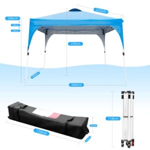 Canopy Tent 10x10FT, Anti-UV Sun Shade Canopy Tent, Easy Set-up Canopy for Camping, Parties, Garden, Backyard, Wheel Carrying Bag