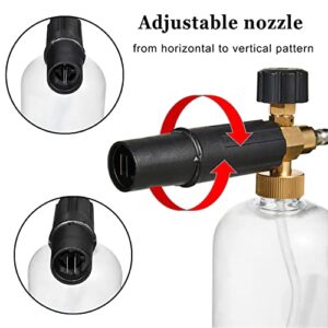 Raincovo Foam Cannon with 1/4 Inch Quick Connector, Transparent Bottle, Snow Foam Lance with 5 Pressure Washer Nozzle Tips