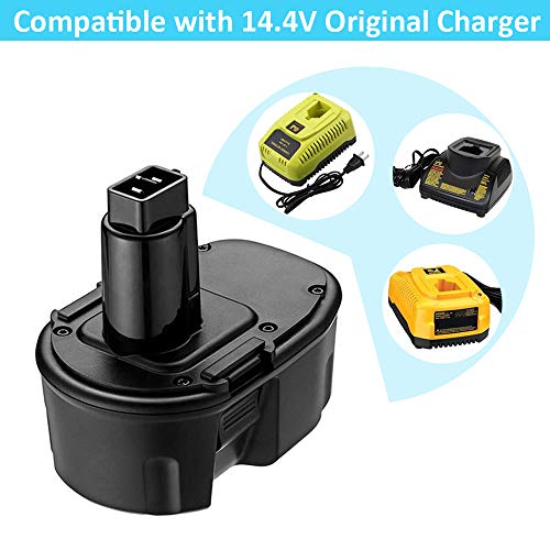 Forrat [Upgraded to 3600mAh] 2Packs Ni-MH DW9091 Replacement Battery Compatible with Dewalt 14.4V XRP Battery DC9091 DC9094 DW9091 DE9091 DE9092 Cordless Power Tools