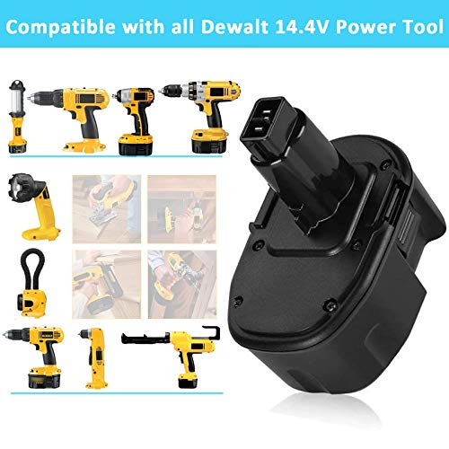 Forrat [Upgraded to 3600mAh] 2Packs Ni-MH DW9091 Replacement Battery Compatible with Dewalt 14.4V XRP Battery DC9091 DC9094 DW9091 DE9091 DE9092 Cordless Power Tools