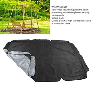 Swing Canopy Replacement, Swing Canopy UV Prevention Silver Coated Waterproof 600D Oxford Cloth for Balcony Black