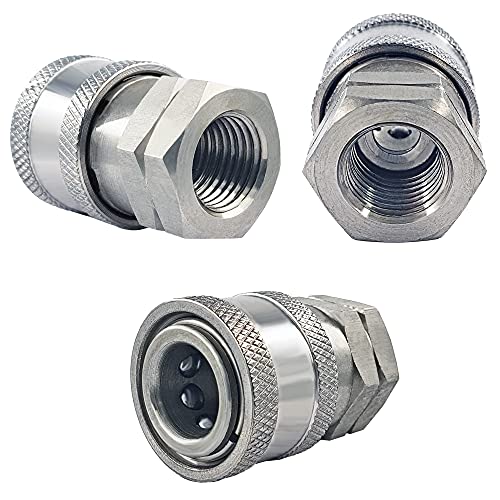 Ultimate Washer UW16-PWCD05 1/4-Inch Stainless Steel Quick Connect Pressure Washer Adapter Set, Max Pressure 5000 PSI Rating