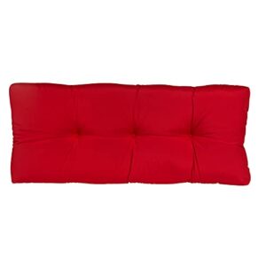 klear vu indoor and outdoor bench cushion stain, fade, water and uv resistant seat pads for porch swing and patio furniture, 43×19, 1 count (pack of 1), solid red