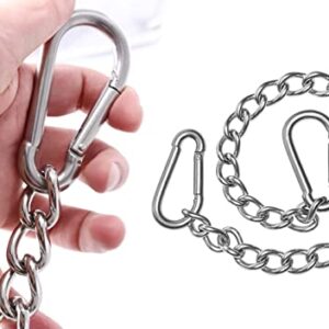 ANPTGHT 2pcs Hanging Chair Chain Hammock Chain with Carabiners Stainless Steel Swing Chain Extension Heavy Duty Porch Swing Hanging Kit for Hammock Chair, Punching Bag, Swing Chair