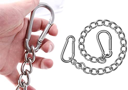 ANPTGHT 2pcs Hanging Chair Chain Hammock Chain with Carabiners Stainless Steel Swing Chain Extension Heavy Duty Porch Swing Hanging Kit for Hammock Chair, Punching Bag, Swing Chair