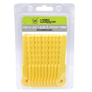 weed warrior push-n-load nylon replacement blades for push-n-load trimmer head, 12 count