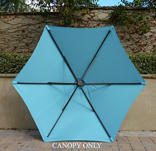 Formosa Covers 9ft Umbrella Replacement Canopy 6 Ribs in Light Blue (Canopy Only)