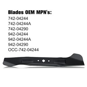 Grasscool 46 inch Mower Blades for MTD XT1 XT2 LT46 LTX1045 LTX1046 RZT L46 46'' Deck Lawnmower Replace for 942-04244A 942-04290 942-04244 742-04244(High-Lift)