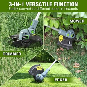 WORKPRO 20V Cordless Hedge Trimmer and Cordless String Trimmer, 2-Piece 2.0Ah Batteries and Fast Chargers