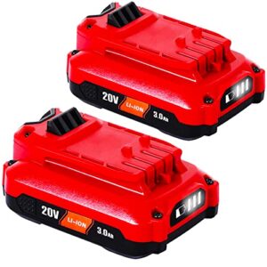 【uprade】 tenhutt 2 pack 20v 3.0ah replacement battery for craftsman v20 lithium ion battery cmcb205 cmcb204 cmcb206 cmcb202 cmcb201 20v cordless power tools