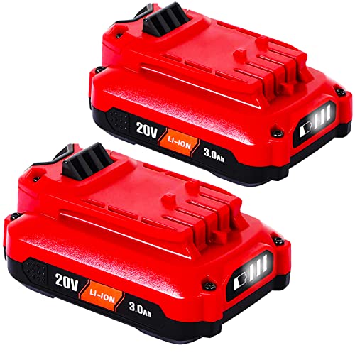 【Uprade】 TenHutt 2 Pack 20V 3.0Ah Replacement Battery for Craftsman V20 Lithium Ion Battery CMCB205 CMCB204 CMCB206 CMCB202 CMCB201 20V Cordless Power Tools