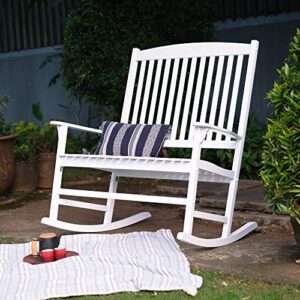 cambridge casual bentley porch double rocker, white