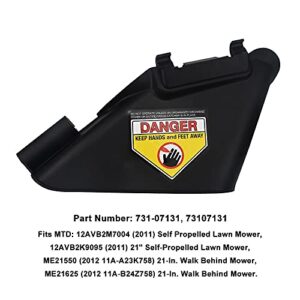 731-07131 Lawn Mower Side Discharge Chute, Compatible with MTD, Cub Cad, Craftsman, Murray Hand-Pushed Lawn Mower, Also for Troy Bilt Mower TB110, TB130, TB200, TB230, TB240, etc, Replaces 731-7131.