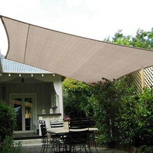 TANG Sun Shades Depot 12' x 12' Square Waterproof Knitted Shade Sail Curved Edge Beige 260 GSM U*V Block Shade Fabric Pergola Carport Canopy Replacement Awning Customize Available