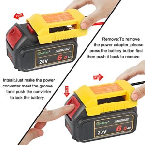 ZLWAWAOL 2 Pack Power Wheel Adapter with Fuse & Switch,Battery Adapter for Dewalt 20V Battery,with 16 Gauge Wire,Power Convertor for DIY Ride On Truck,RC Toys,Robotics and Work Lights