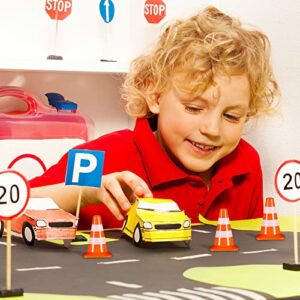 LUOZZY 20 Pcs Miniature Traffic Cones Kids Traffic Signs Toys Children Road Construction Cones Toys Sand Table Ornaments