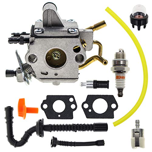 AUTOKAY 1137-120-0650 Carburetor Fits for Stihl MS192 MS192T MS192TC Chainsaw Carb Replace Zama C1Q-S258 with Fuel Line Filter Spark Plug Tune-up Kits