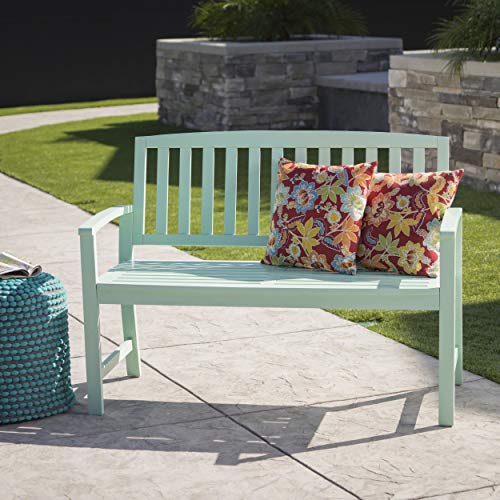 Christopher Knight Home Loja Outdoor Acacia Wood Bench, Light Mint