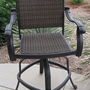 Santa Clara Outdoor Patio Set 6pc Swivel Barstools 30" H Dark Bronze Cast Aluminum