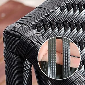 Eagles Wicker Repair Kit, 230Ft/70m Synthetic Rattan Repair Material Waterproof Flat Ribbon for Garden Patio Furniture and Rattan Chair Sofa Basket(8mm W x1.2mm THK)-Black Stripes