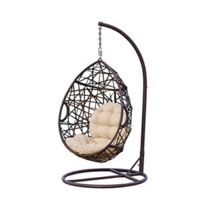 christopher knight home ckh wicker tear drop hanging chair, brown