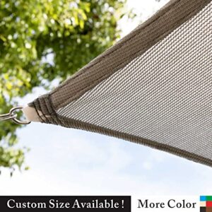 ShadeMart 10' x 16' Grey Sun Shade Sail Rectangle Canopy Fabric Cloth Screen smTAPR1016, Water and Air Permeable & UV Resistant, Heavy Duty, Carport Patio Outdoor - (We Customize Size)